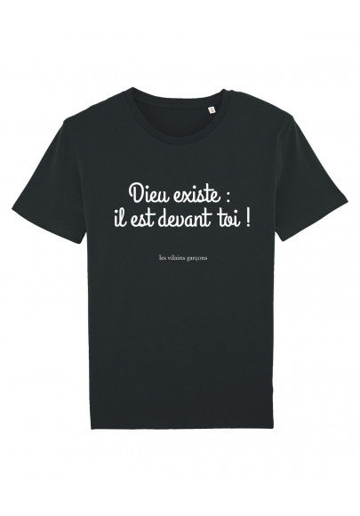 Tee-shirt homme Dieu existe bio marque les vilaines filles Tee-shirt homme Dieu existe bio marque les vilaines filles